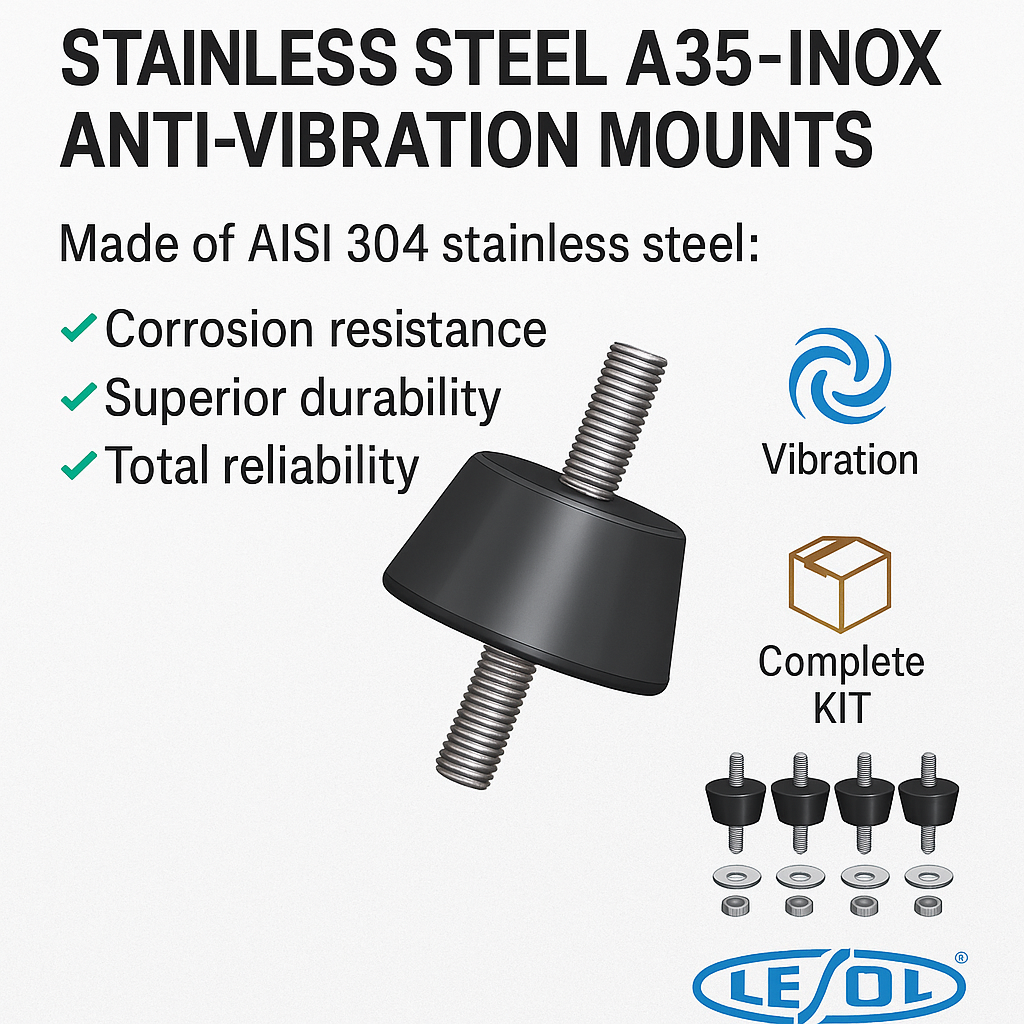 NEW: A35-INOX Anti-Vibration Mounts At LESOL we take a step further ...
